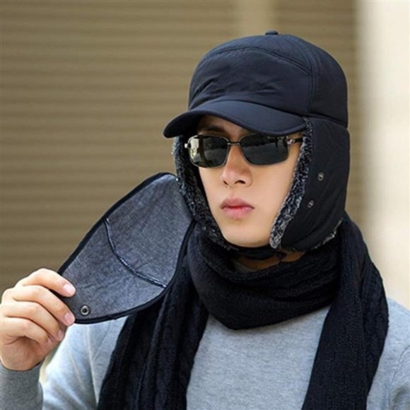 Winter Hats | Accessories | Mens Winter Warm Facemask Cap 3 In Bomber ...